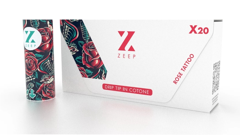 Puff Drip Tip di Cotone Rose Tattoo per Zeep 2 20pz